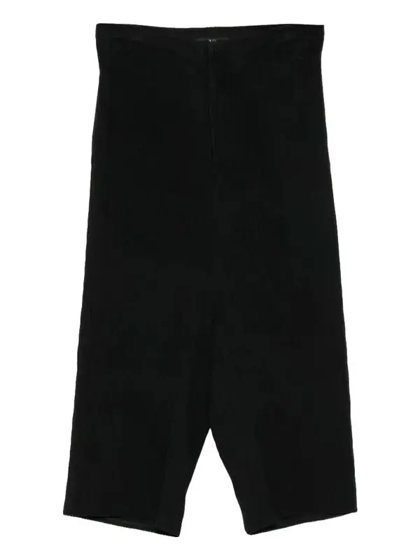 Y’s Ribbed Knit Trousers - Black