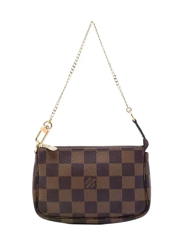 LOUIS VUITTON Damier Ebene Mini Pochette Accessoires Handbag - Brown