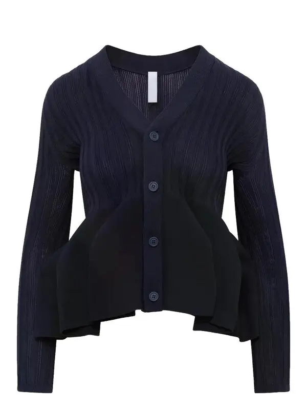 CFCL Pottery Ribbed-knit Cardigan - Blue