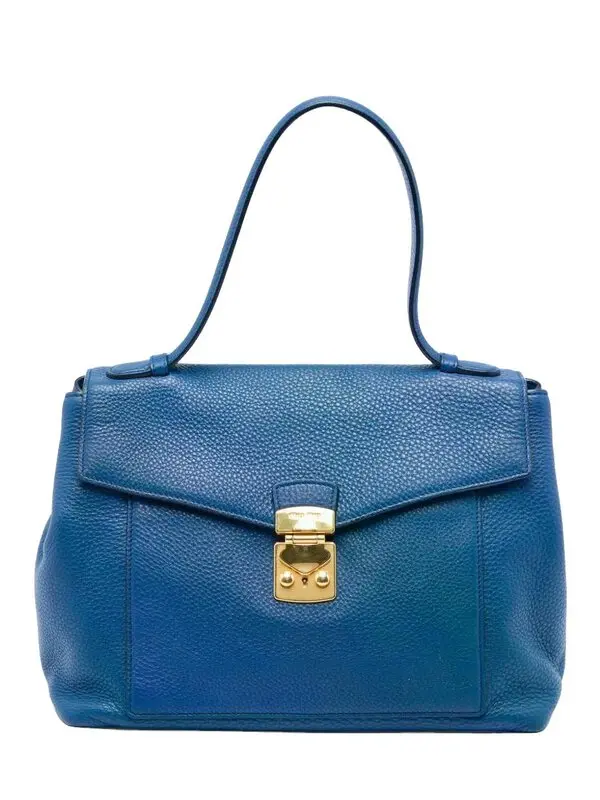 Miu Miu Vitello Daino Top Handle Bag - Blue