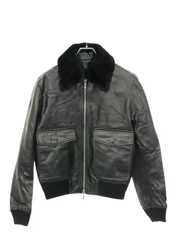 Dior Leather Zip-up Jacket - Black