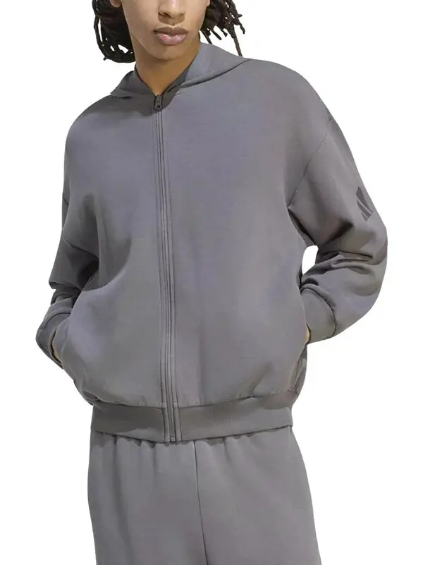 Adidas Relaxed Fit Zip-up Hoodie - Grey