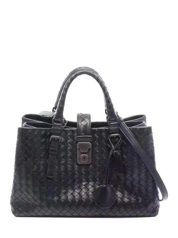 Bottega Veneta Small Nappa Intrecciato Roma Satchel - Black