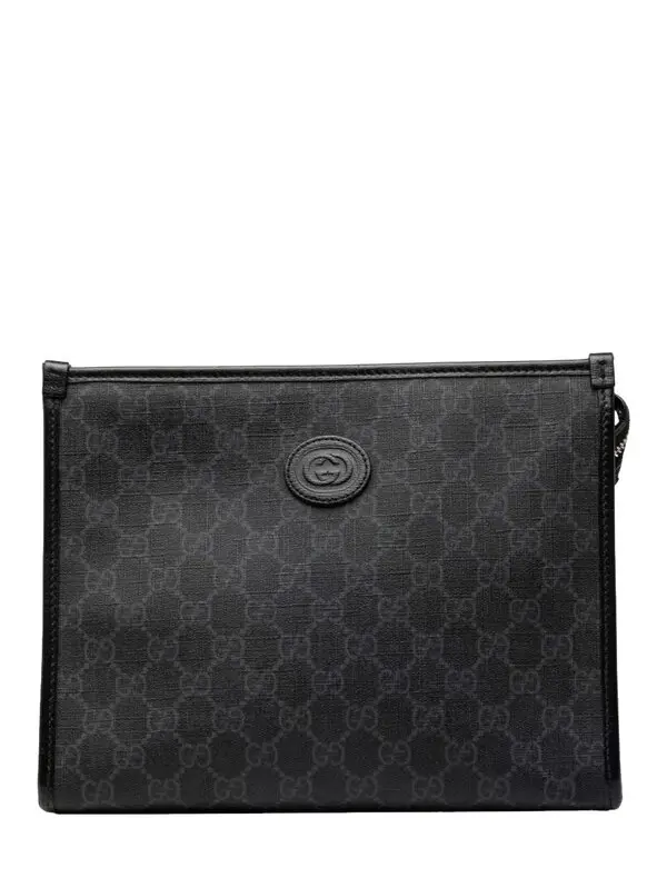 Gucci Gg Supreme Clutch Bag - Black