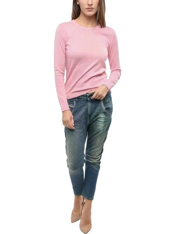 DIESEL® Embroidered Crew Neck Sweater - Pink