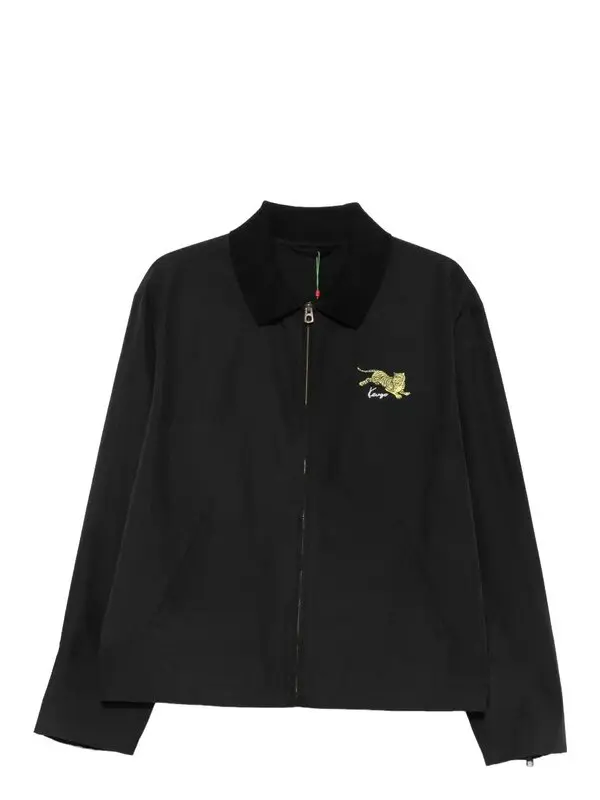 Kenzo Embroidered Tiger Zip-up Jacket - Black