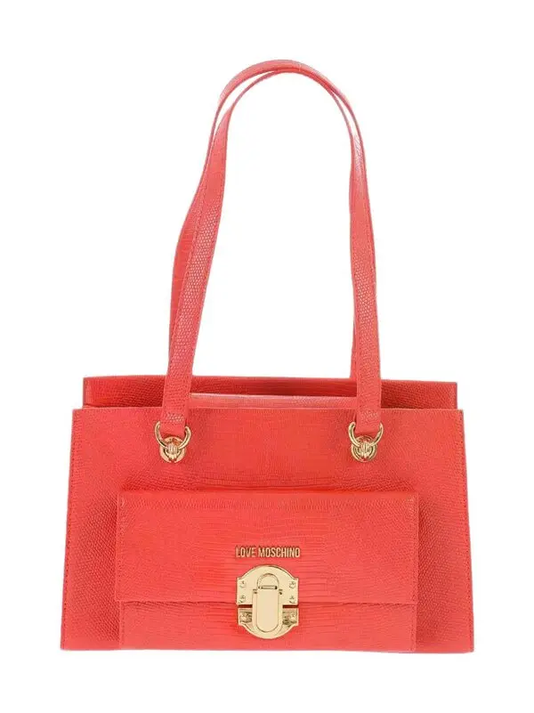 Moschino Lizard-effect Shoulder Bag - Red