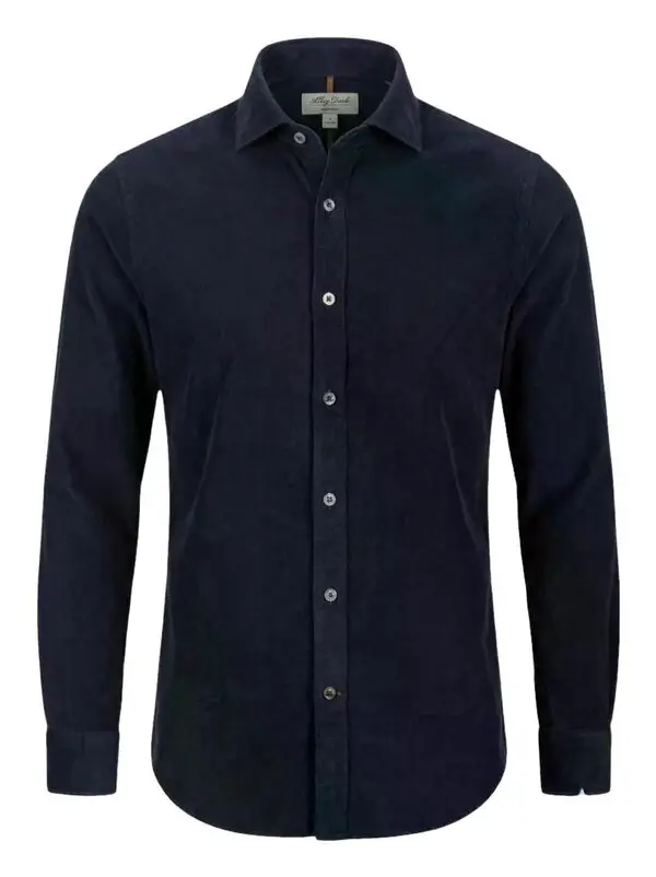 ALLEY DOCKS 963 Corduroy-effect Long-sleeve Shirt - Blue
