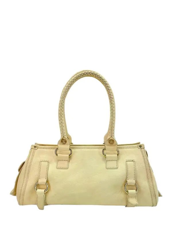 Celine 2000s Whipstitch-trim Leather Shoulder Bag - Neutrals