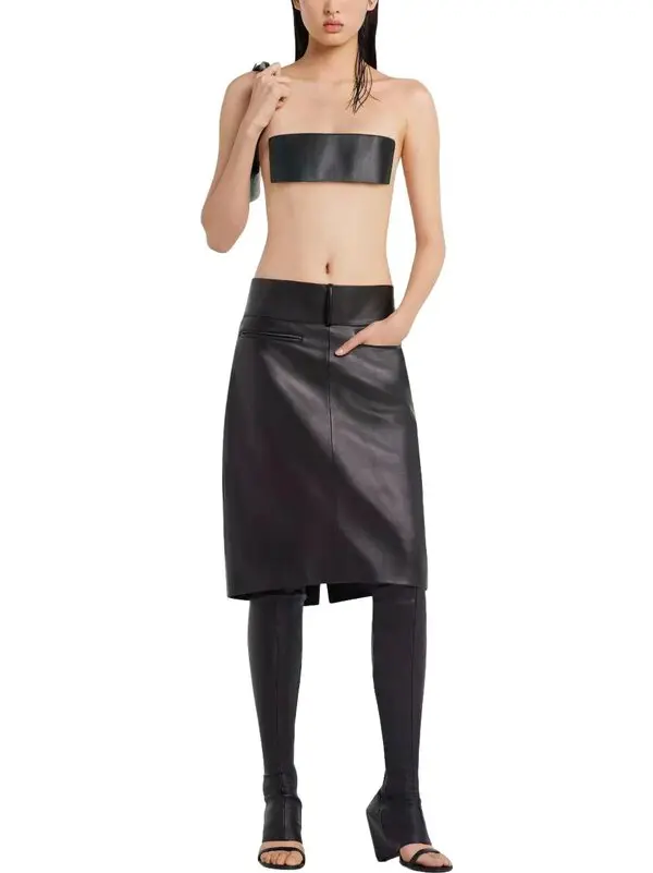 COURREGES Oblique Midi Skirt - Black