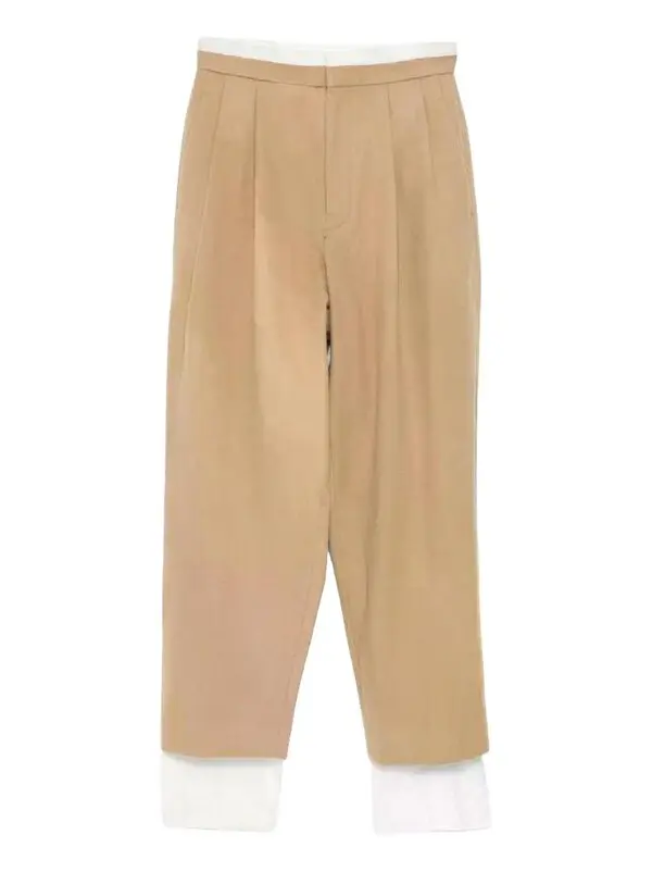 Y’s Layered Wool Trousers - Brown