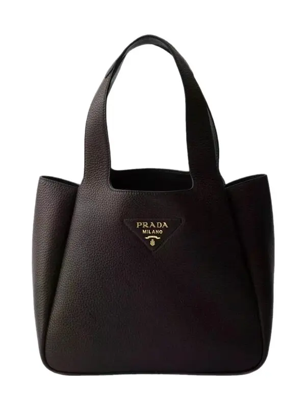 Prada Small Leather Tote Bag - Brown