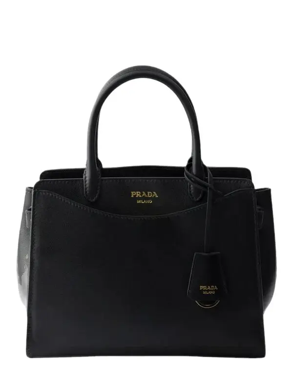 Prada Prelude Medium Leather Handbag - Black