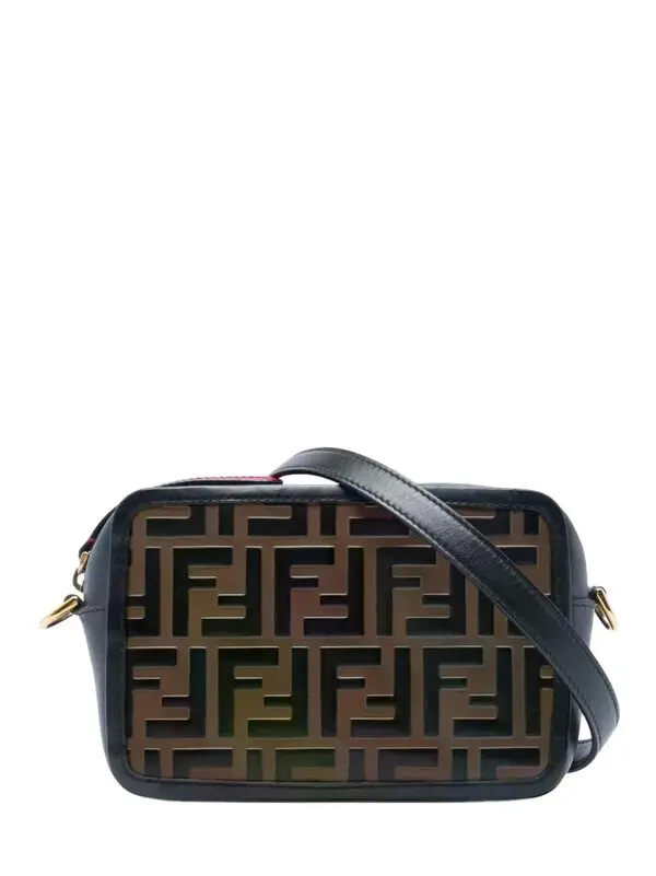 Fendi Mini Zucca Embossed Leather Camera Bag - Brown