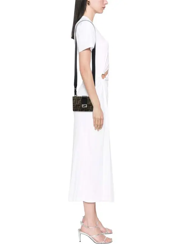Fendi Zucca Canvas Baguette Pouch Crossbody Bag - Brown