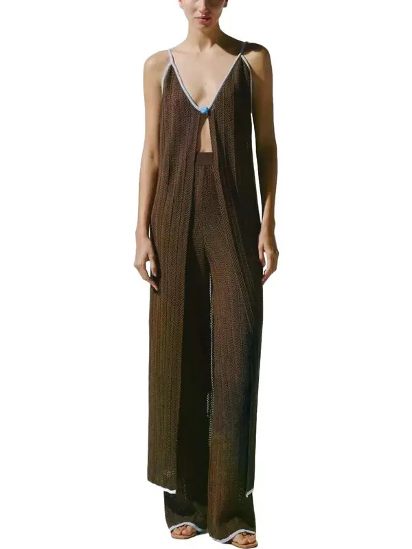 BAOBAB Clarissa Knit Construction Wide Leg Trousers - Brown