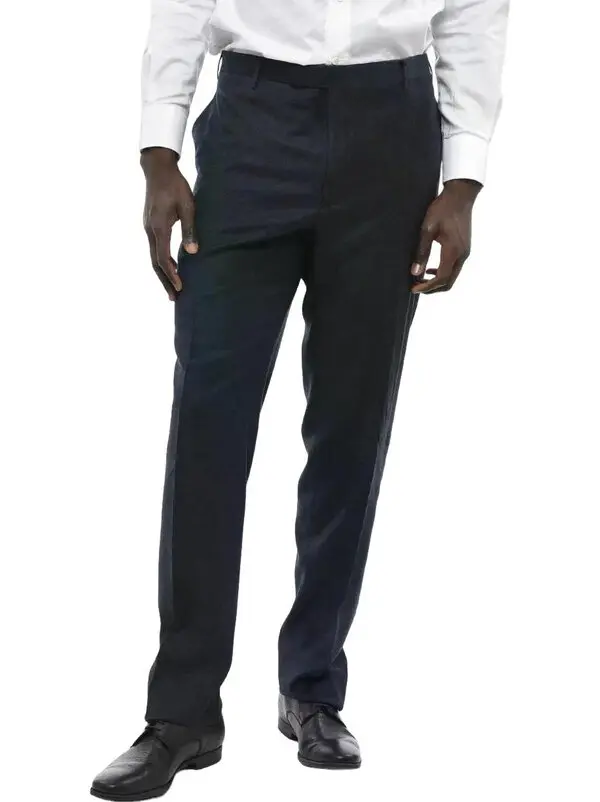 Corneliani Belt-loop Wool Trousers - Blue