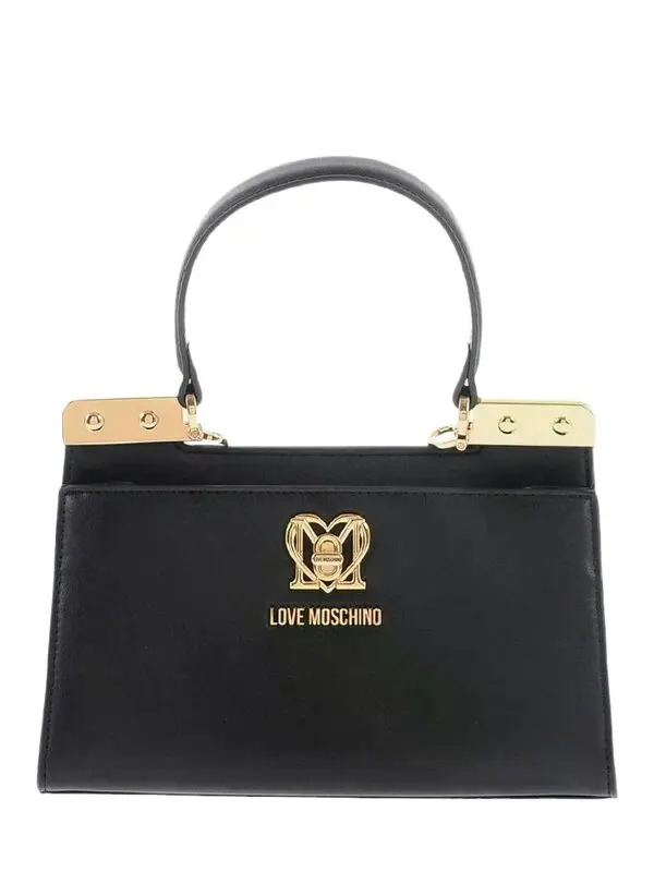Moschino Logo Plaque Tote Bag - Black
