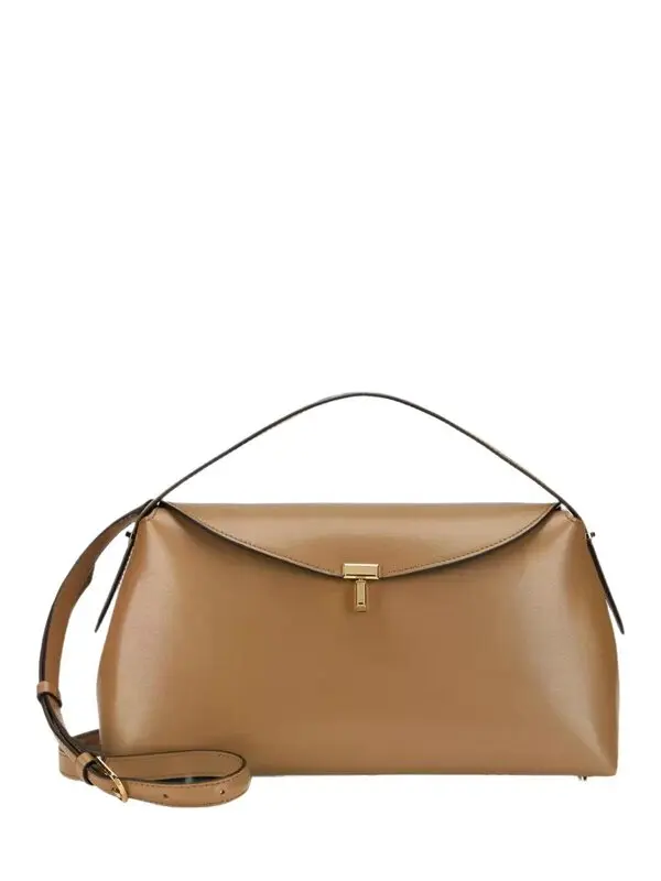 TOTEME T-lock Leather Tote Bag - Brown