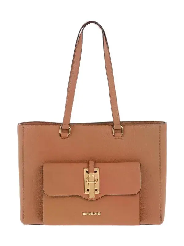 Moschino Embossed Shoulder Bag - Brown
