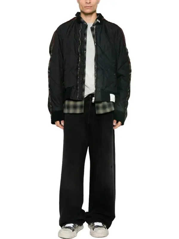 Mihara Yasuhiro Quilted Paneled Denim Jacket - Black