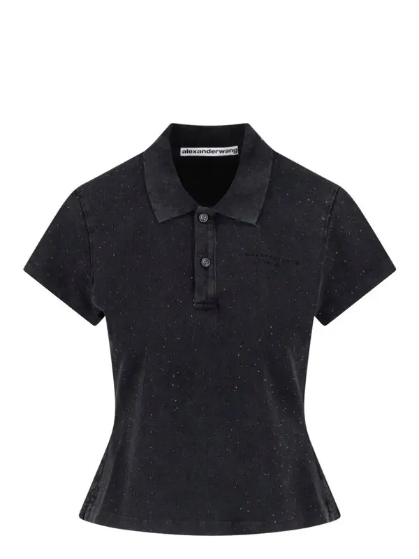 Alexander Wang Strass Polo - Black