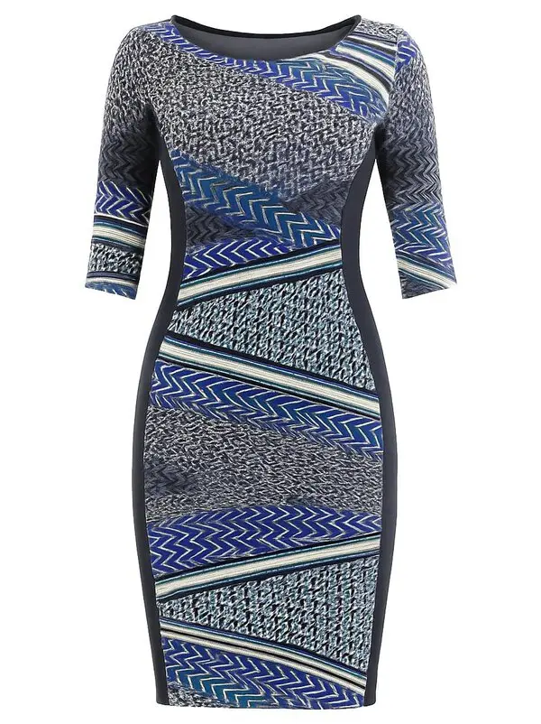 CONQUISTA Printed Stretch Dress - Green