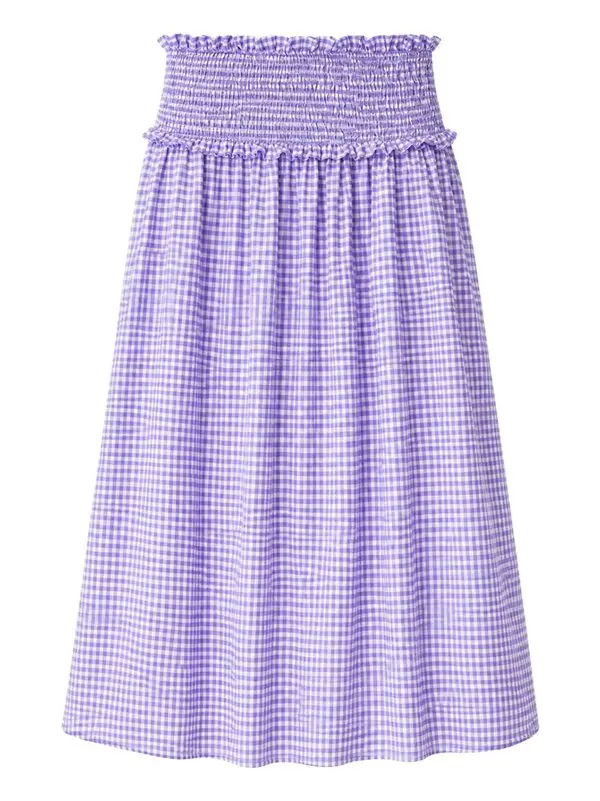 Mind Traveler Lavender Gingham A-line Skirt - Purple