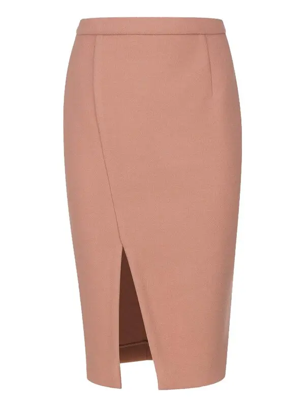 CONQUISTA Faux Mouflon Pencil Skirt - Pink