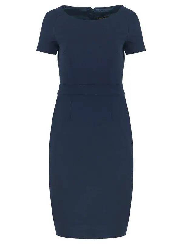 CONQUISTA Navy Fitted Dress With Cap Sleeves - Blue