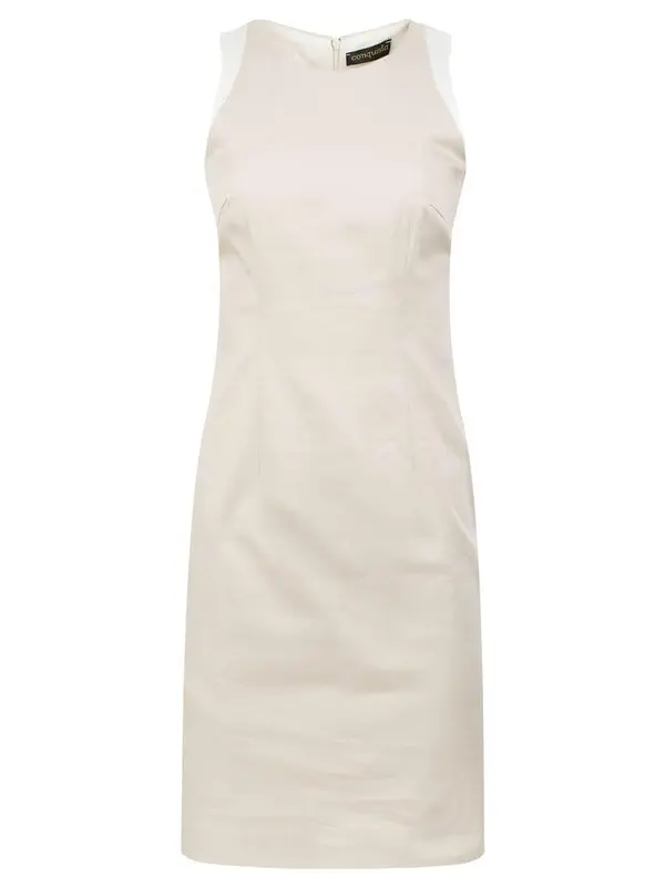 CONQUISTA Sleeveless Stretch Gabardine Dress - Beige