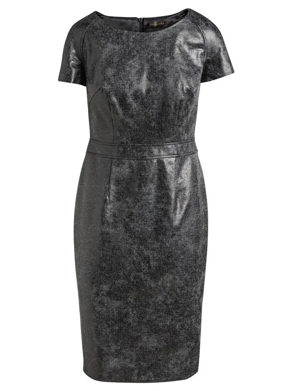 CONQUISTA Leather Effect Fitted Dress - Grey
