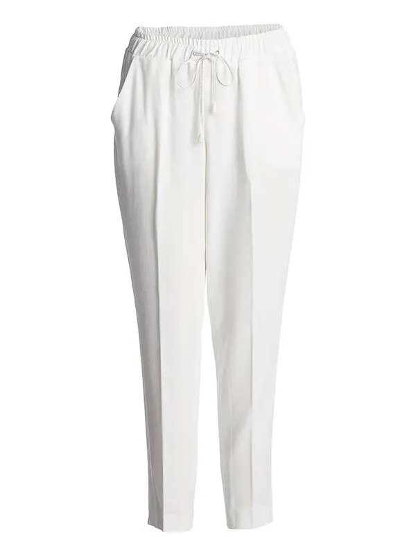 CONQUISTA Ecru Crepe Tapered Pants - Beige