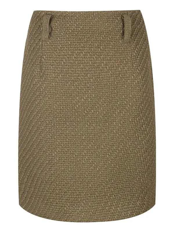 CONQUISTA Wool Jacquard Mini Skirt - Green