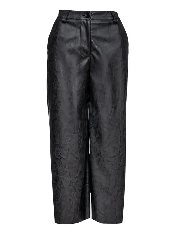 CONQUISTA Faux Leather Culottes - Grey/black