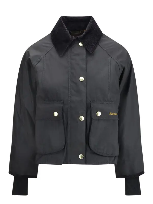 Barbour Beadnell Waxed Cropped Jacket - Black