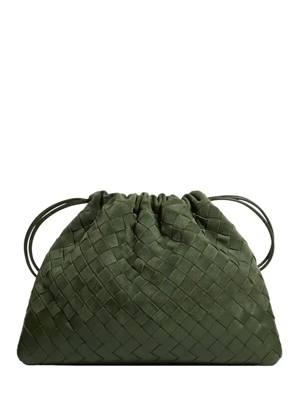 Bottega Veneta Suede Dustbag Shoulder Bag - Green