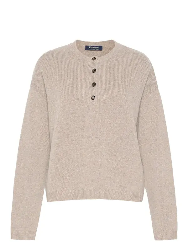Max Mara Button-detailed Wool-cashmere Sweater - Beige