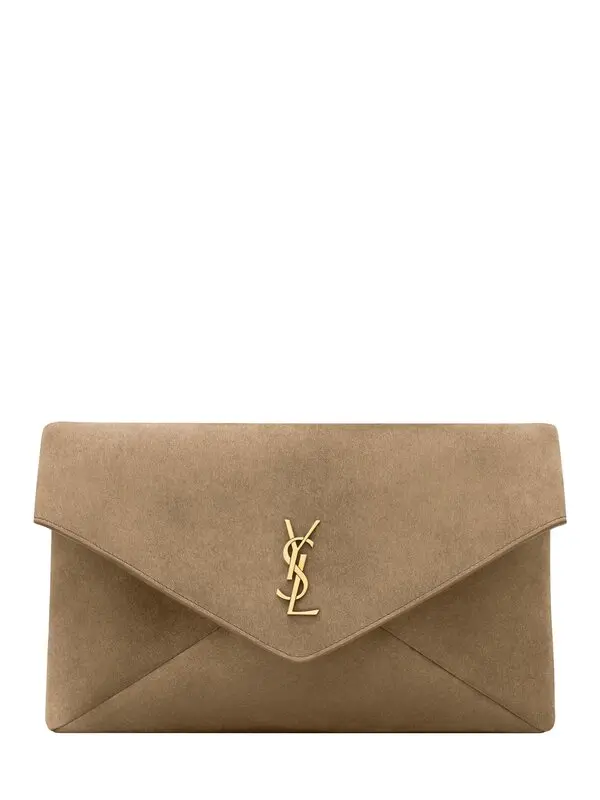 Saint Laurent Large Envelope Cassandre Pouch - Grey