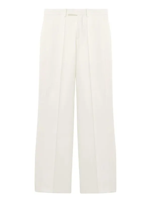 Alexander McQueen Wool Wide-leg Trousers - White