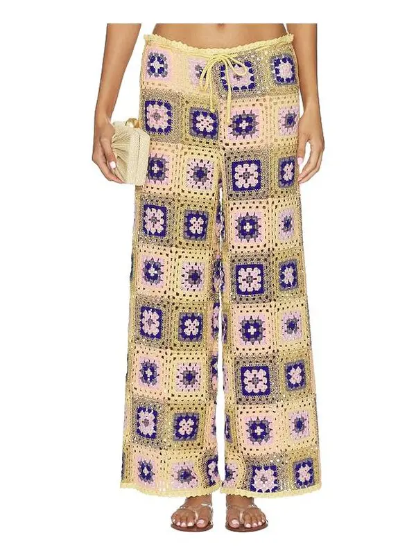 Agua Bendita Crochet Wide Leg Pants - Multicolor