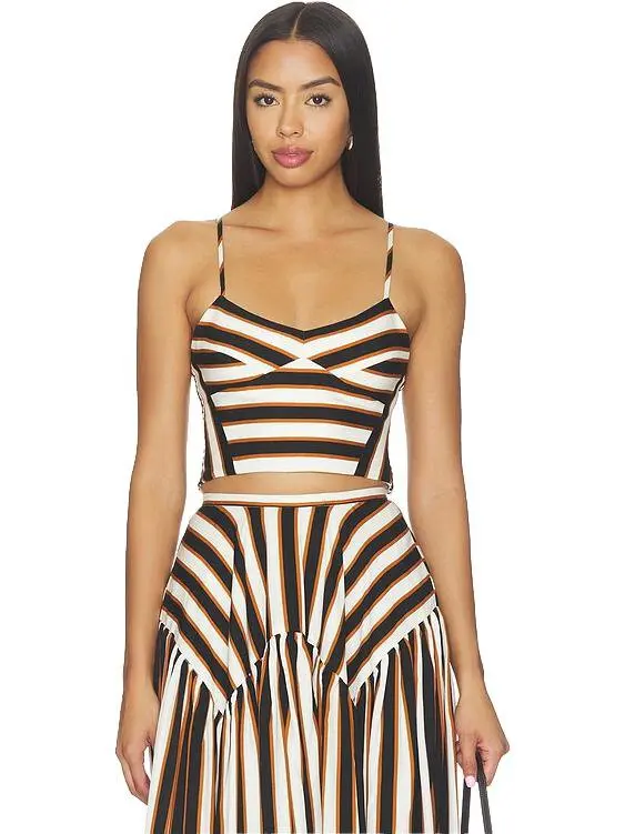 Amanda Uprichard Spencer Top Printed - Ivory Combo