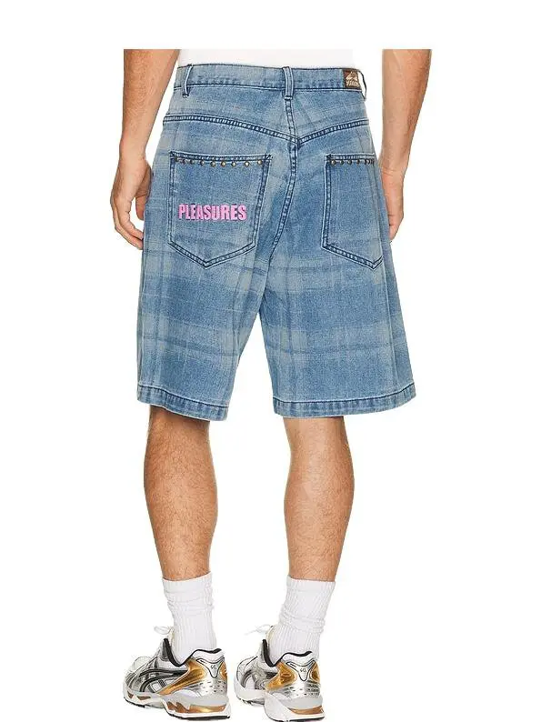 PLEASURES Experiment Jorts - Indigo