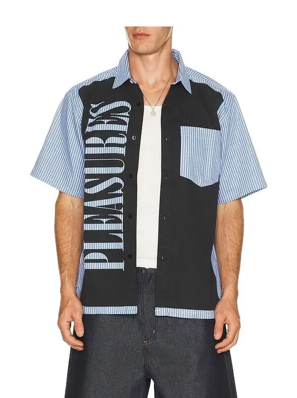 PLEASURES Onyx Button Up Shirt - Blue