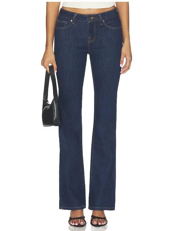 Good American Low Boot Jeans In Dark Wash Denim - Indigo