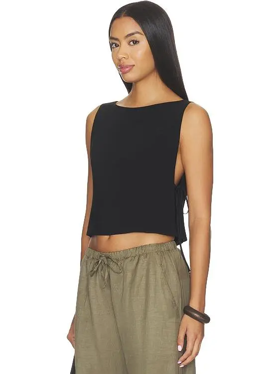 LESET Boatneck Tie Top - Black