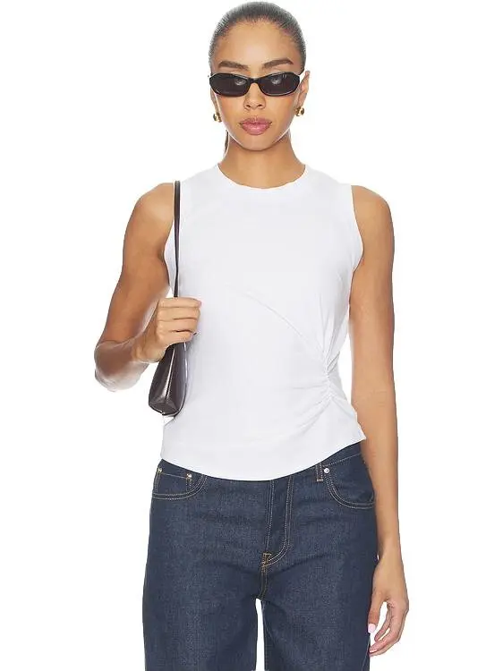 Lna Kat Rib Crop Tank - White