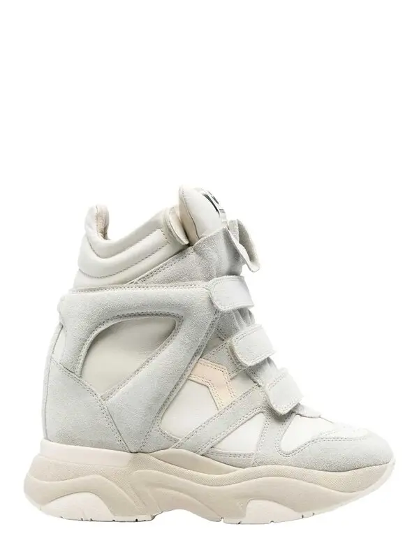 MARANT High-top Sneakers With Velvet-effect Inserts - White