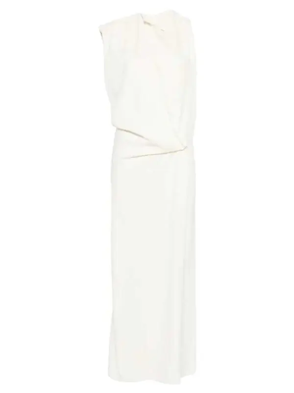 SELF-PORTRAIT Draped Off-the-shoulder Midi Dress - White