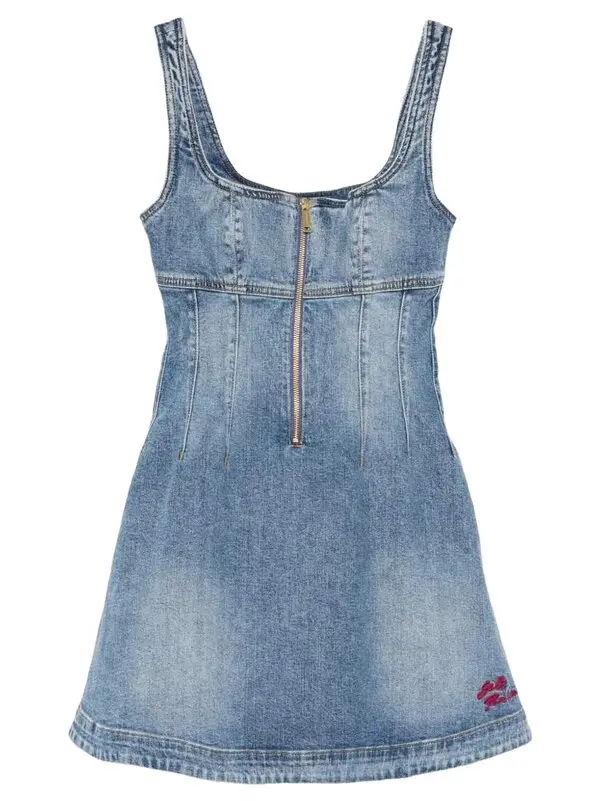 SELF-PORTRAIT Denim Mini Dress - Blue